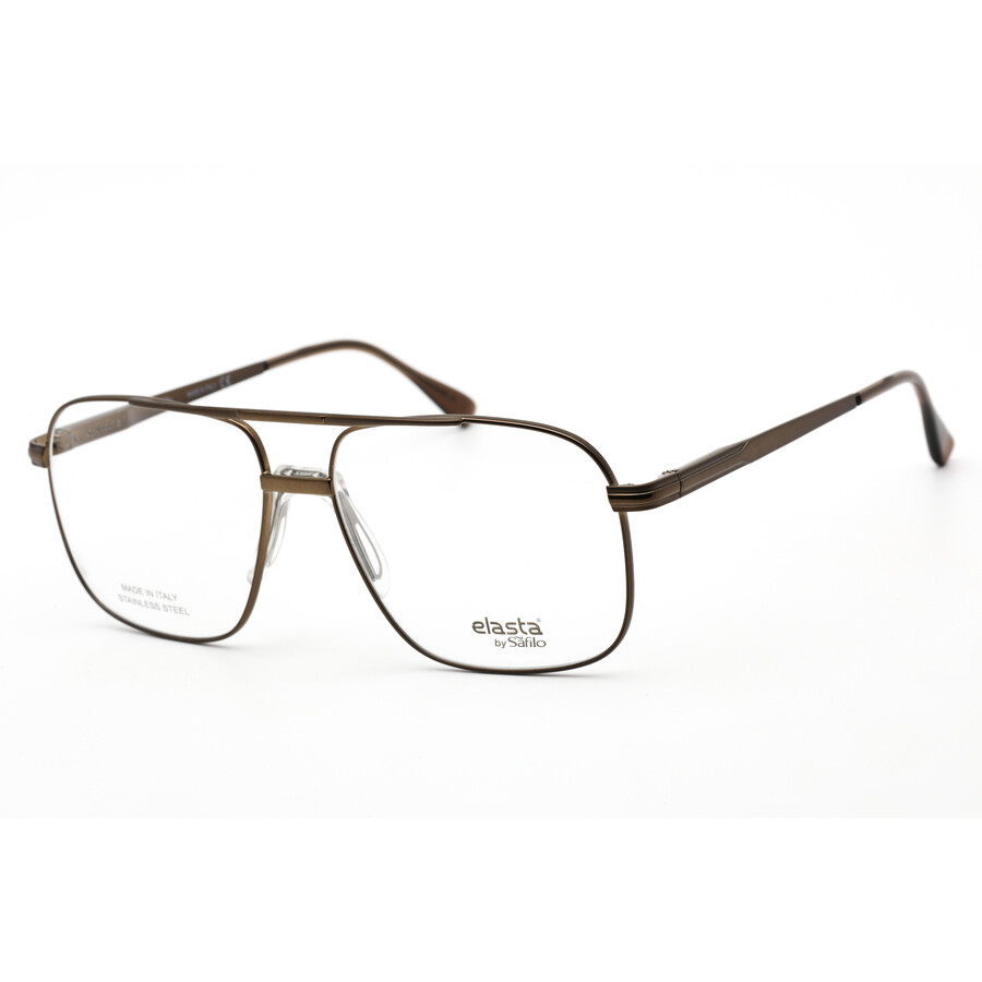 Elasta Men's Brown Rectangular Eyeglass Frames E7228009Q0058 ...