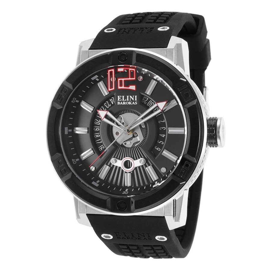 Elini Barokas Spirit Black Dial Men's Watch with Diver Watch Box ELINI ...