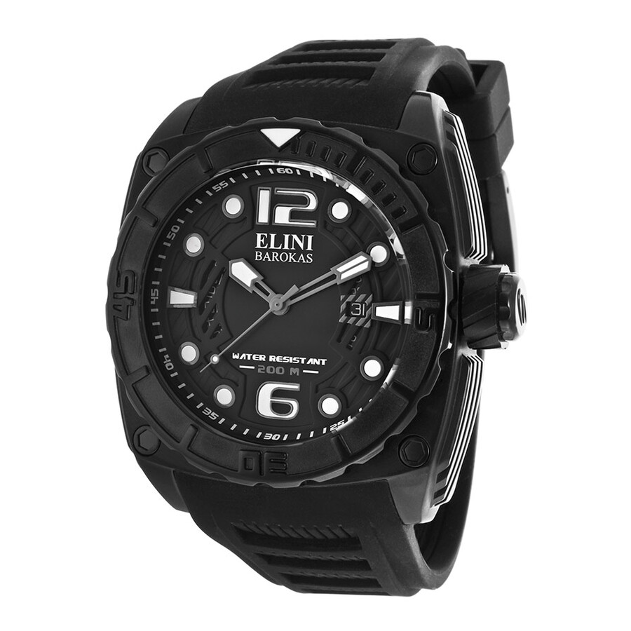 Elini Barokas Commander Black Sport Men's Watch ELINI-10014-BB-01-GRYA ...