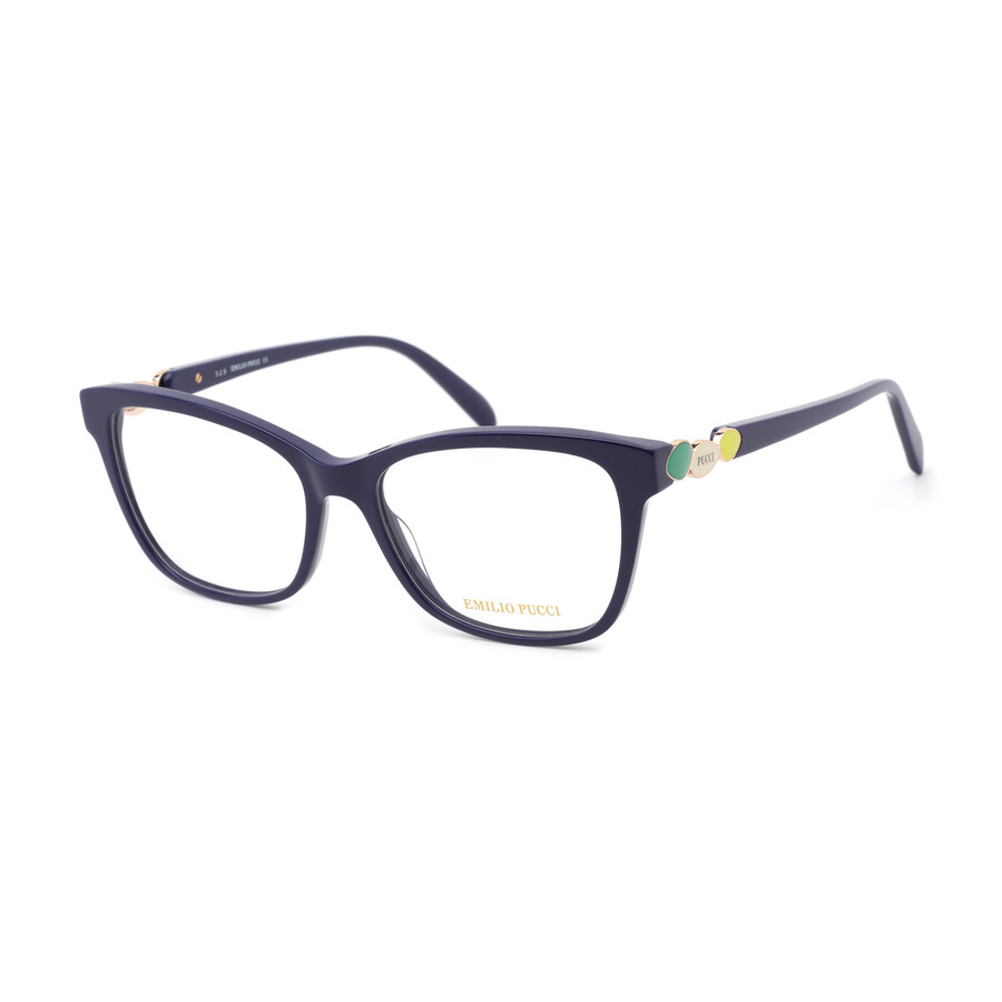 Emilio Pucci Ladies Blue Rectangular Eyeglass Frames EP515009054 ...