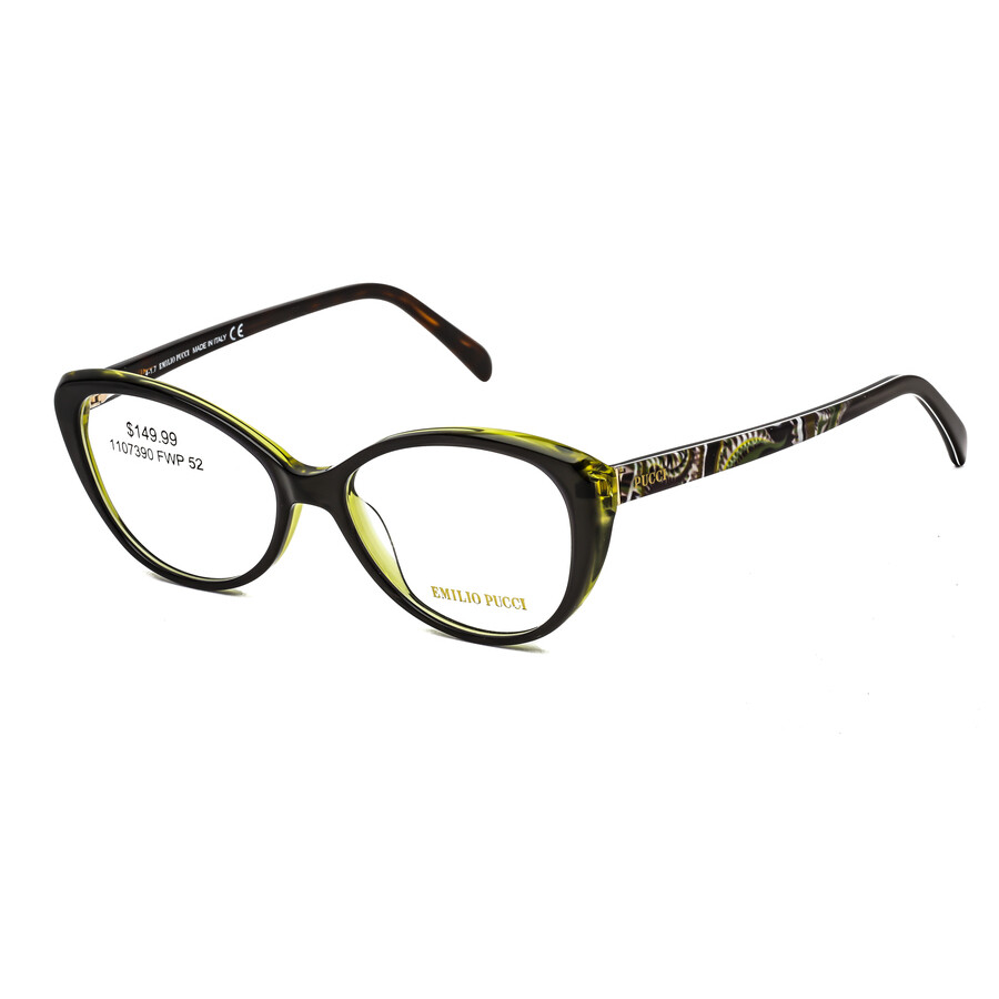 Emilio Pucci Unisex Green Cat Eye Eyeglass Frames EP5031-309852 ...