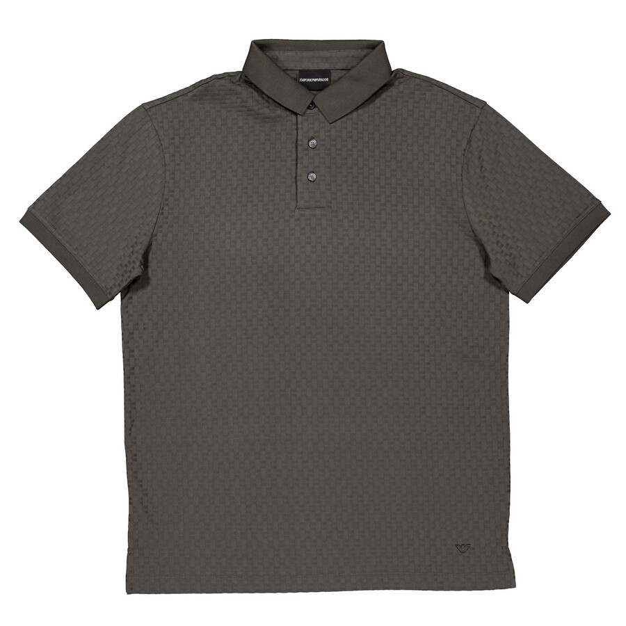 Emporio Armani Embossed Jacquard Polo Shirt, Size Large 6D1F68-1JGYZ ...