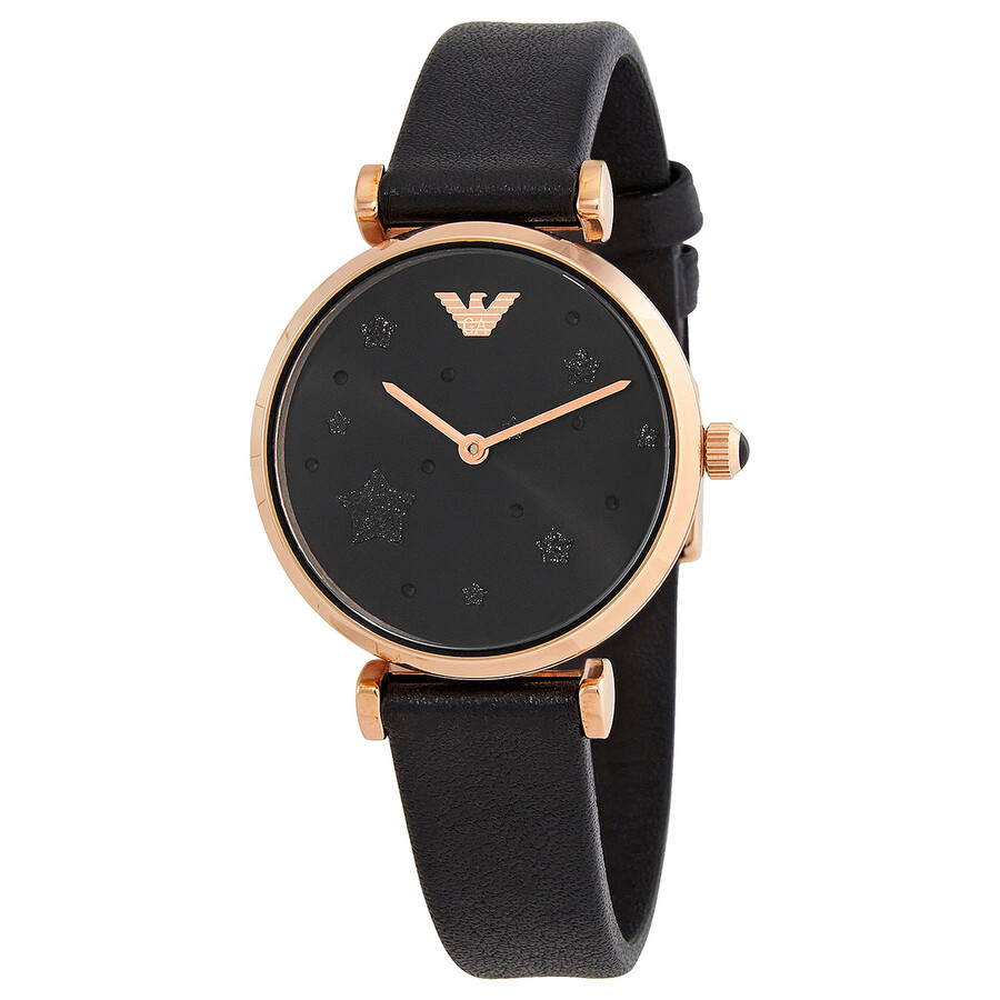 Emporio Armani Gianni T-Bar Quartz Black Dial Ladies Watch AR11225 ...