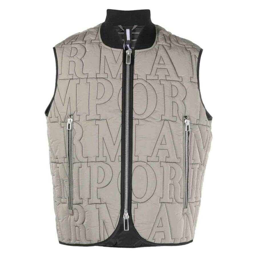 Emporio Armani Men's All-Over Embossed-Logo Vest, Brand Size 52 (US ...