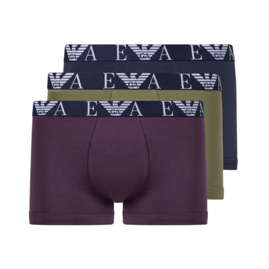 Emporio Armani Monogram Logo Three-Pack Boxer Briefs, Size Medium ...