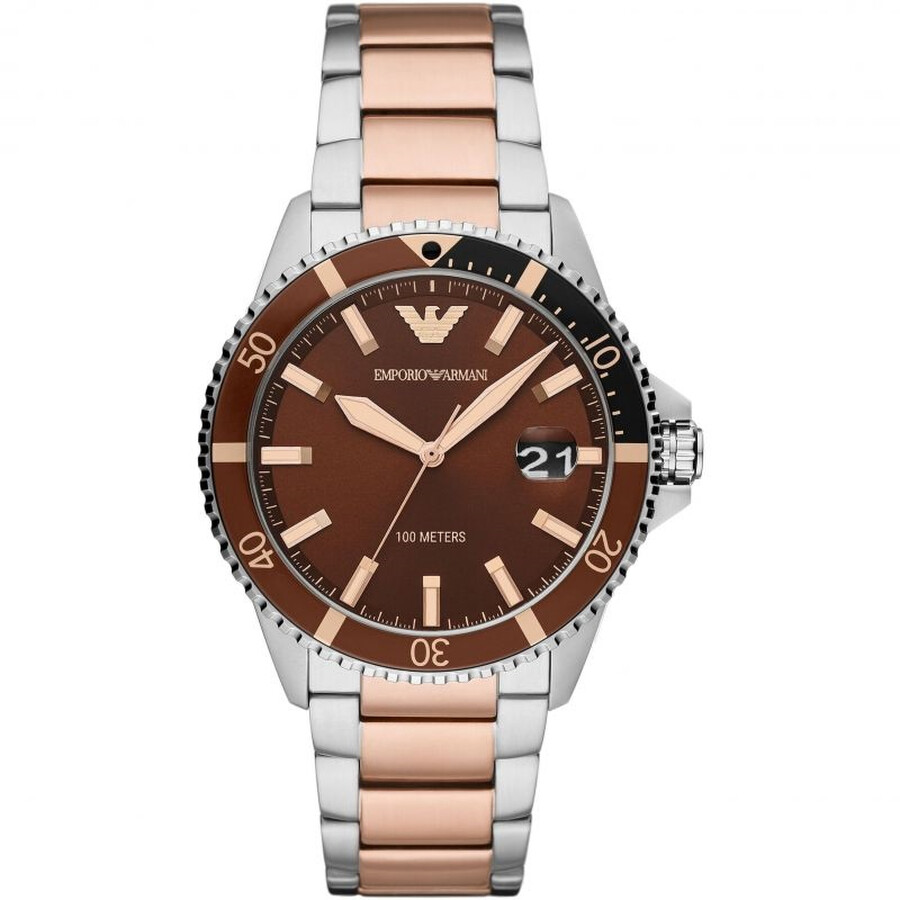Emporio Armani Quartz Brown Dial Two-toned Men's Watch AR11340 ...