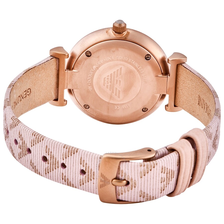 Emporio Armani Quartz Grey Dial Beige Leather Ladies Watch AR11126 ...