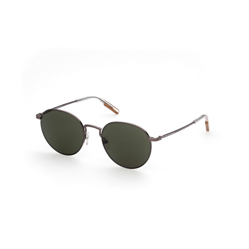 Zegna Ermenegildo Zegna Green Round Titanium Men's Sunglasses EZ0186 ...