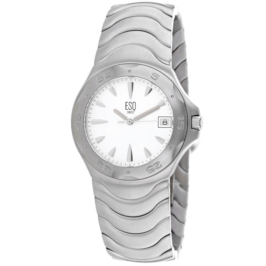 Esq By Movado Silver Stainless Steel White Dial White Dial Ladies Watch ...
