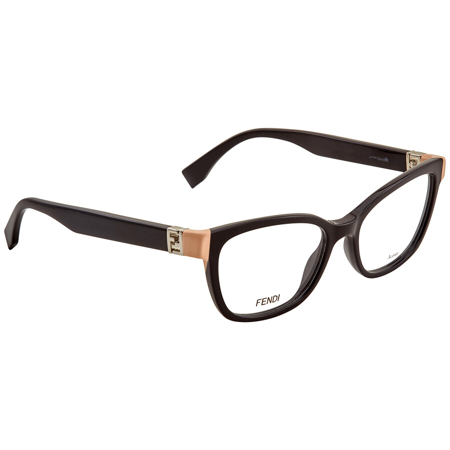 Fendi Shiny Black Rectangular Ladies Eyeglasses FE-FF0130 29A 51 ...