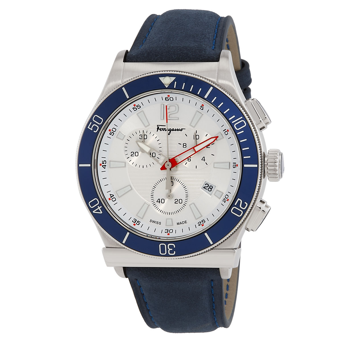 Ferragamo 1898 Sport Chrono Quartz White Dial Men's Watch SFYL01322 ...