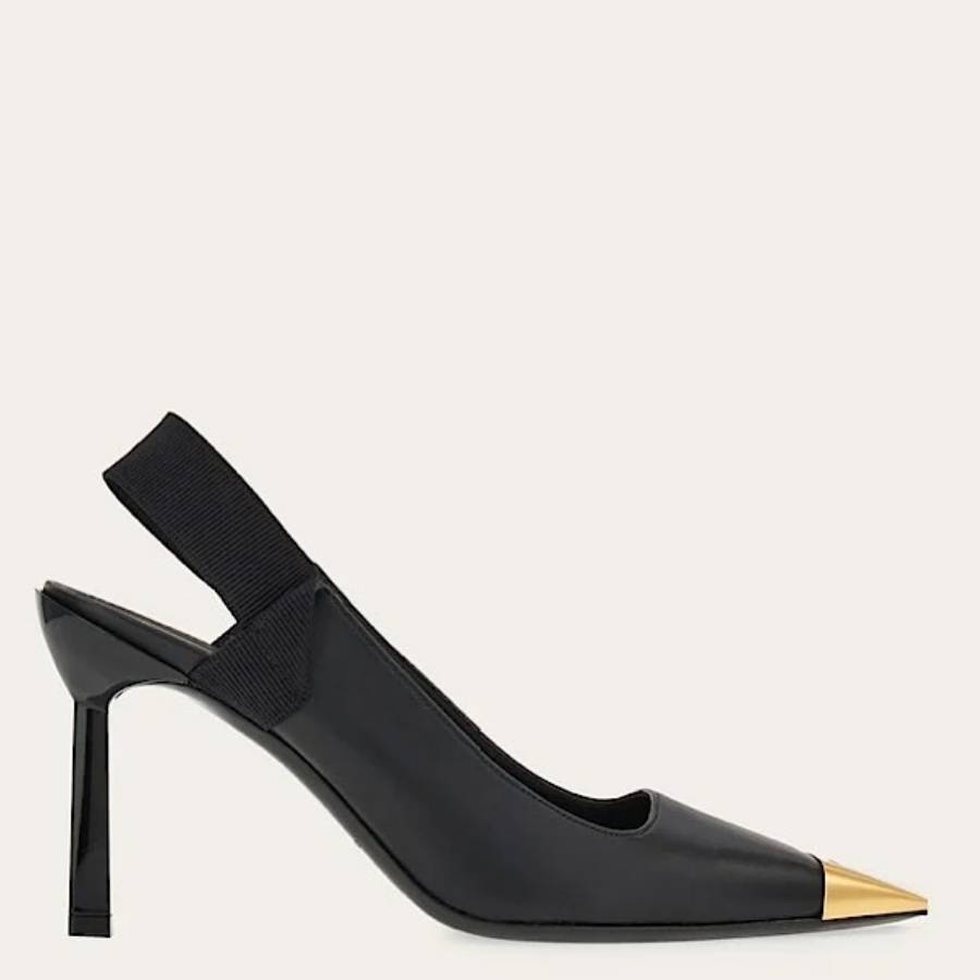 Ferragamo Alhena 85 Pointed-Toe Slingback High Heels, Size 6.5 C 01F941 ...