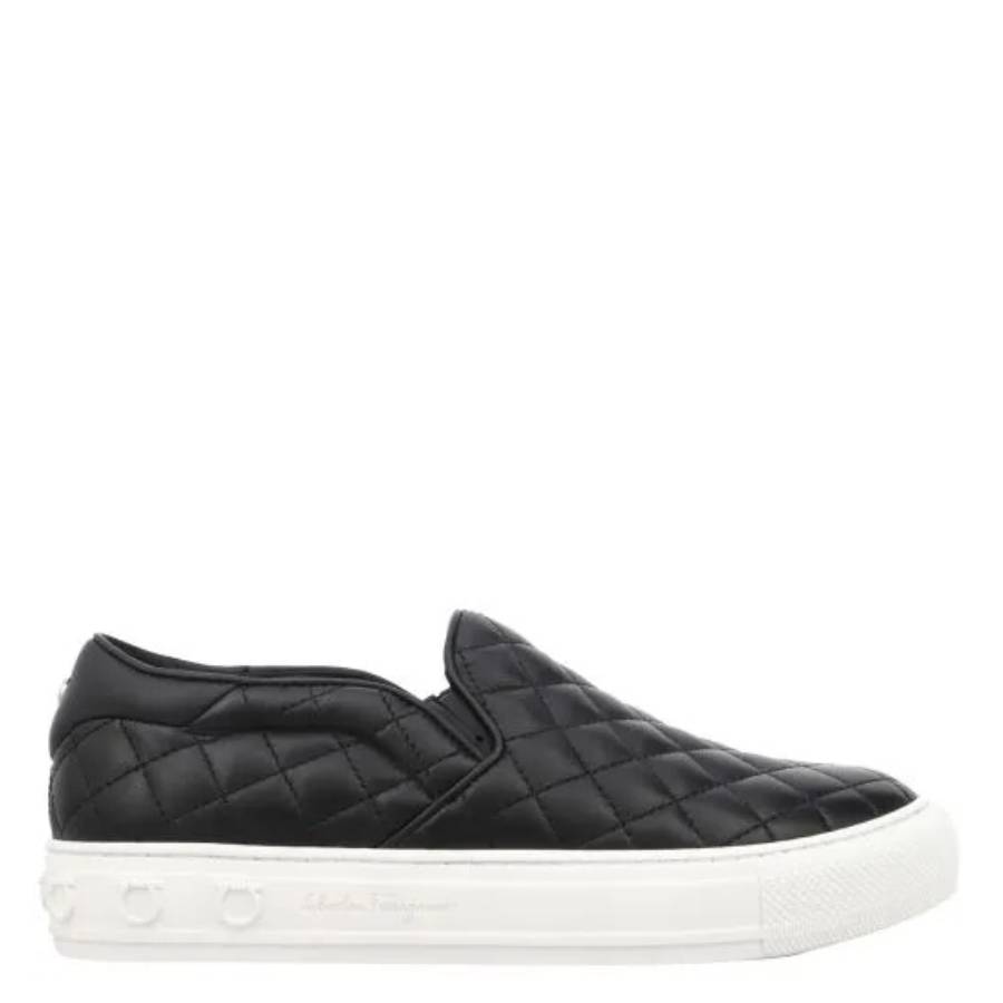 Ferragamo Borg Leather Slip-On Sneakers, Size 6.5 C 030284 754677 ...