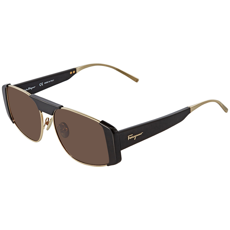 Ferragamo Brown Rectangular Ladies Sunglasses SF267S 7335516 SF267S 733 ...