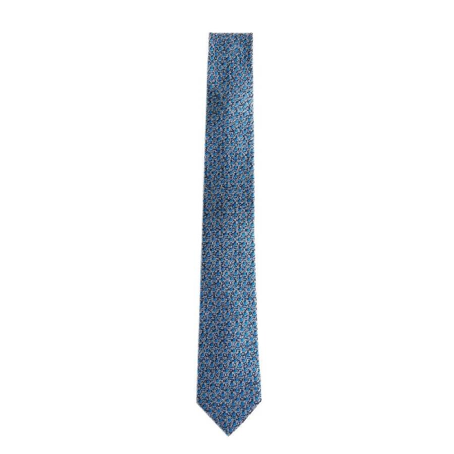 Ferragamo Gancini Print Silk Tie 350878 761854 8056283118798 - Clothing ...