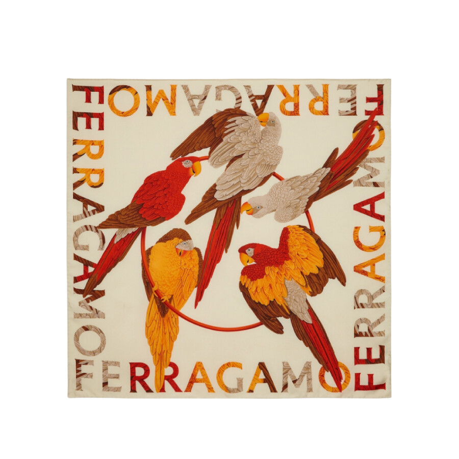 Ferragamo Parrot Printed silk Scarf 310151 771178 8056283518086 ...