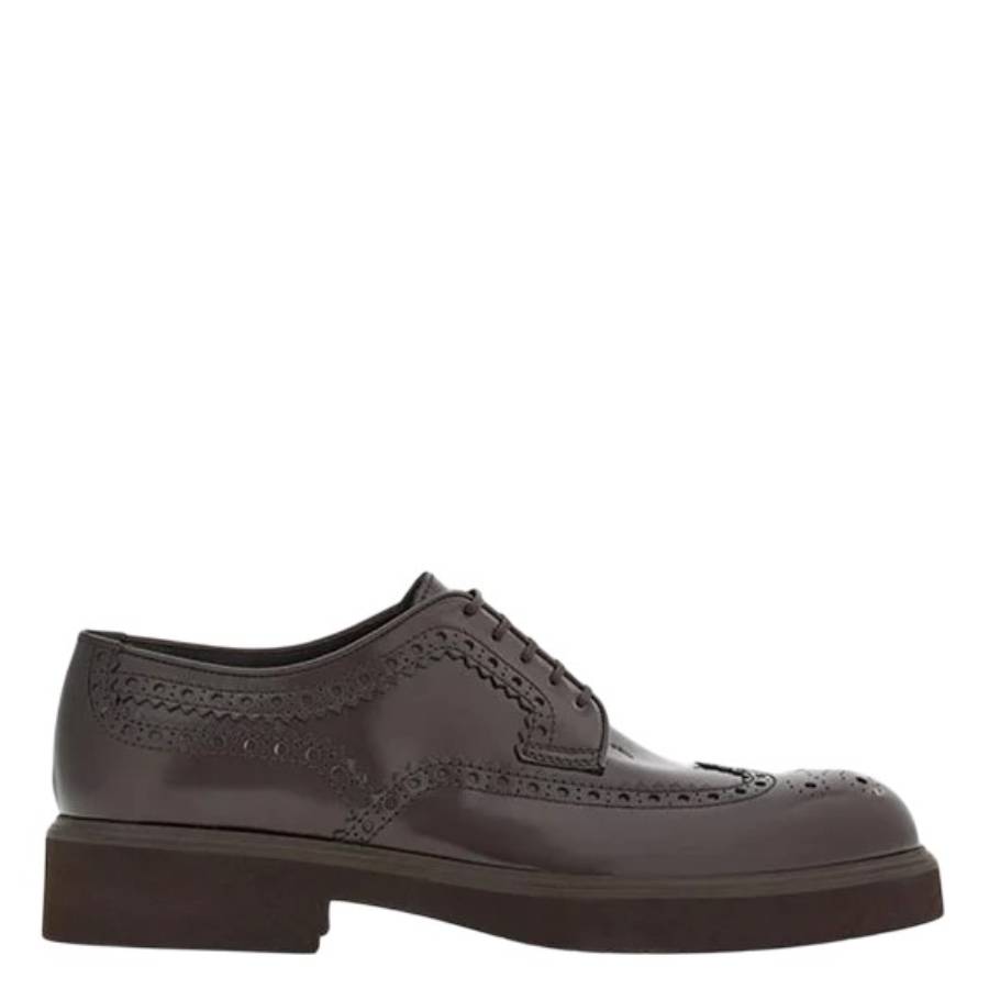 Ferragamo Perforated Detailing Derby Shoes, Size 6.5 021954 766246 ...