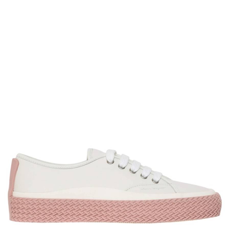 Ferragamo Storm Contrast Sole Leather Sneakers, Size 7 C 035671 730001 ...