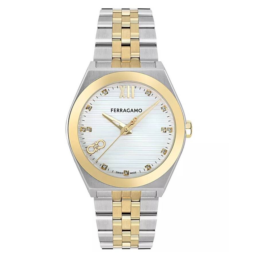 Ferragamo Vega Quartz Silver Dial Two-Tone Men's Watch SFKI01324 ...