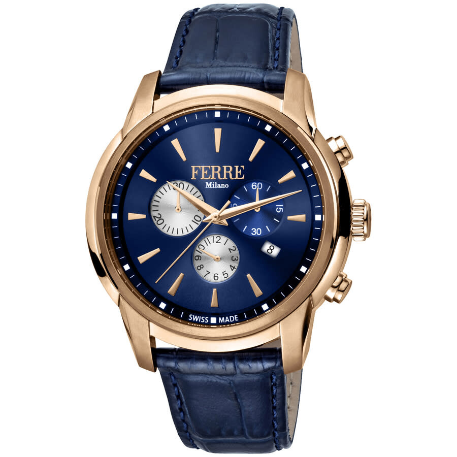 Ferre Milano Classic Chronograph Quartz Blue Dial Men's Watch ...