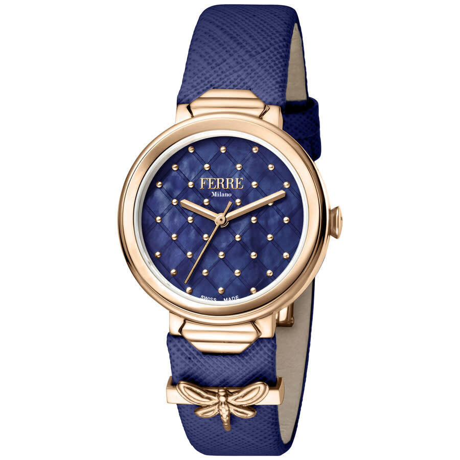 Ferre Milano Classic Quartz Blue Dial Ladies Watch FM1L124L0041 ...