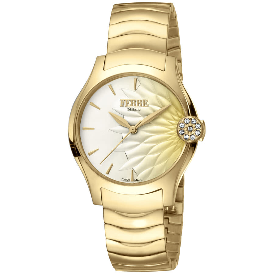 Ferre Milano Classic Quartz Champagne Dial Ladies Watch FM1L121M0061 ...