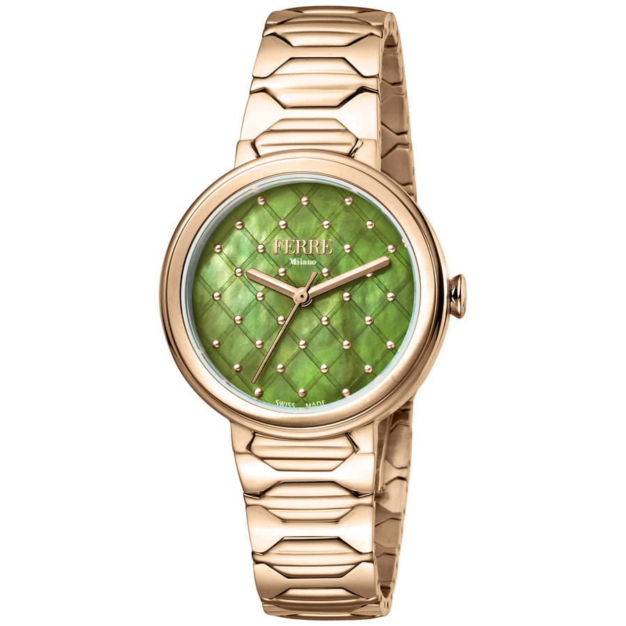 Ferre Milano Classic Quartz Green Dial Ladies Watch FM1L124M0081 ...
