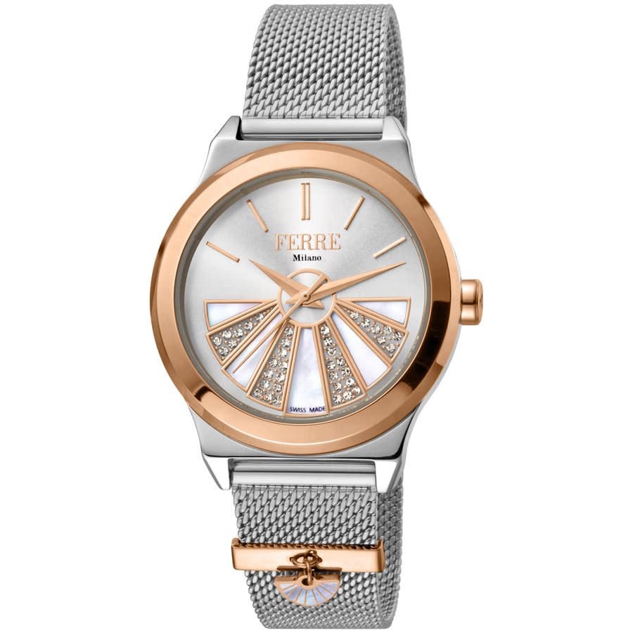 Ferre Milano Classic Quartz Silver Dial Ladies Watch FM1L125M0091 ...