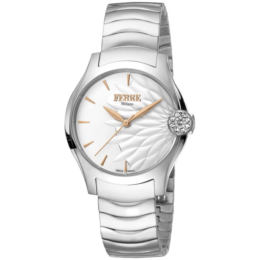 Ferre Milano Classic Quartz White Dial Ladies Watch FM1L121M0051 ...