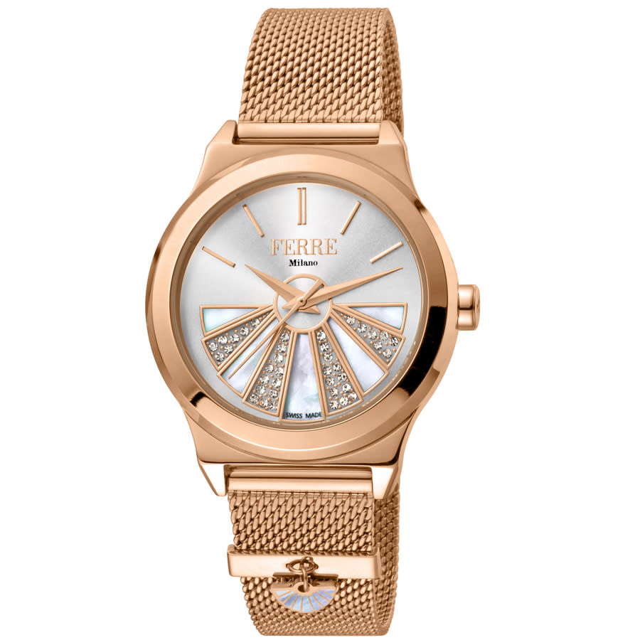Ferre Milano Classic Quartz White Dial Ladies Watch FM1L125M0071 ...