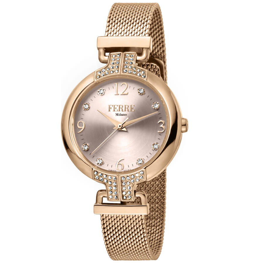 Ferre Milano Quartz Rose Gold Dial Ladies Watch FM1L115M0081 ...