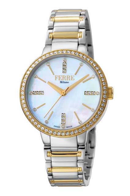Ferre Milano White Mother of Pearl Dial Ladies Watch FM1L084M0101 ...