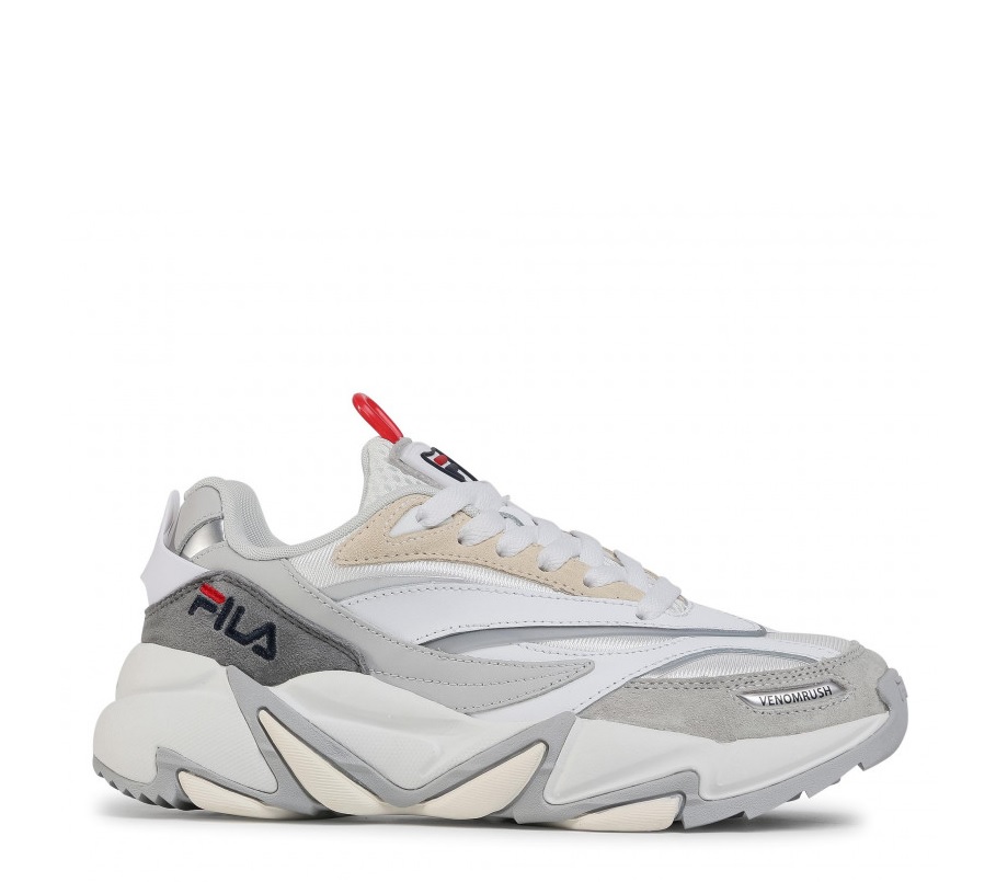 Fila Ladies Rush White/Gray Low-top Sneakers, Brand Size 40 (US Size 8. ...