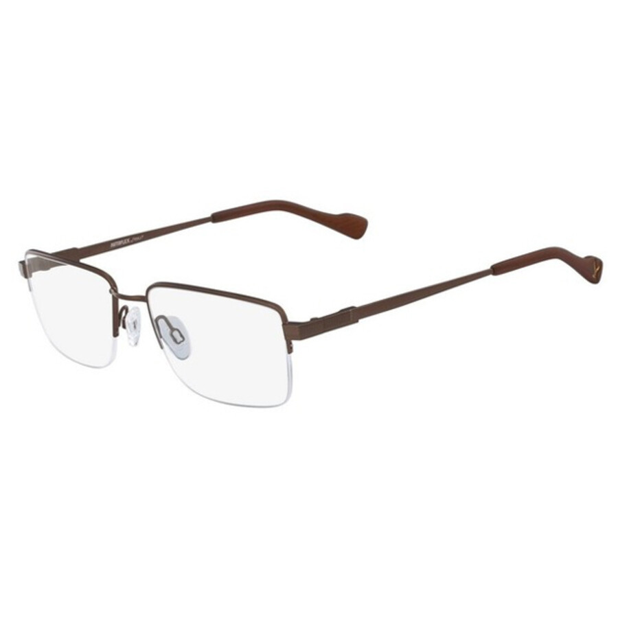 Flexon Unisex Brown Square Eyeglass Frames AUTOFLEX 105 210 55 ...