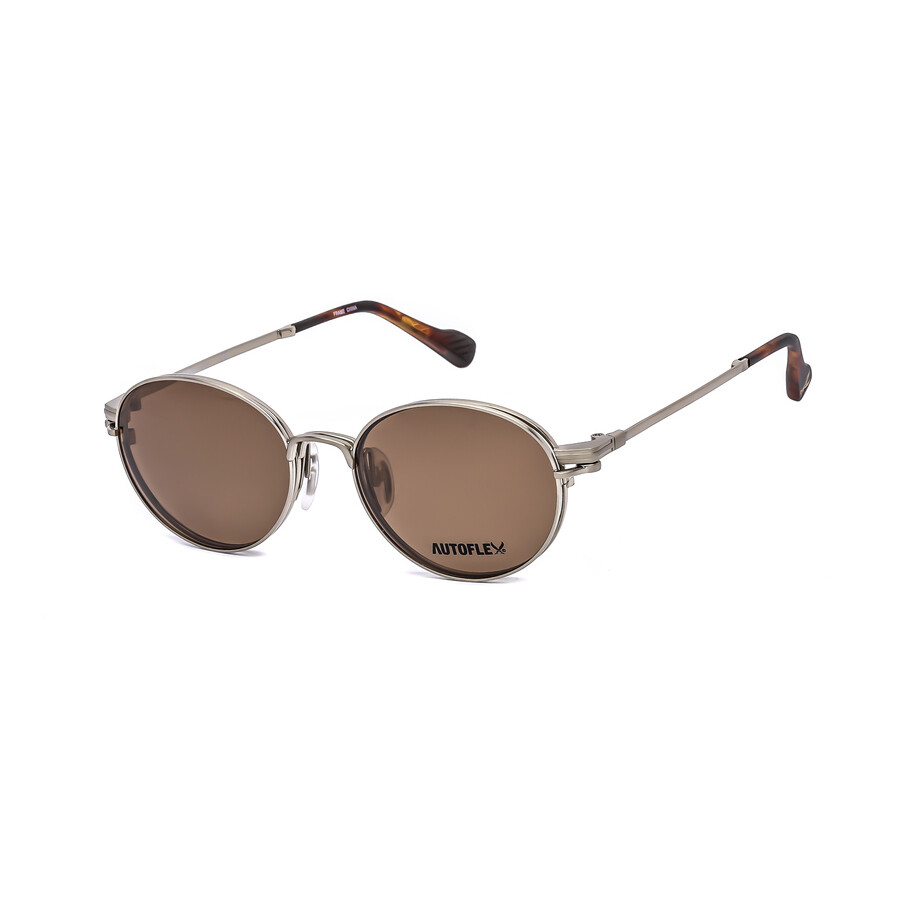 Flexon Unisex Gold Tone Round Sunglasses AF202 MAG-SET 710 49 ...