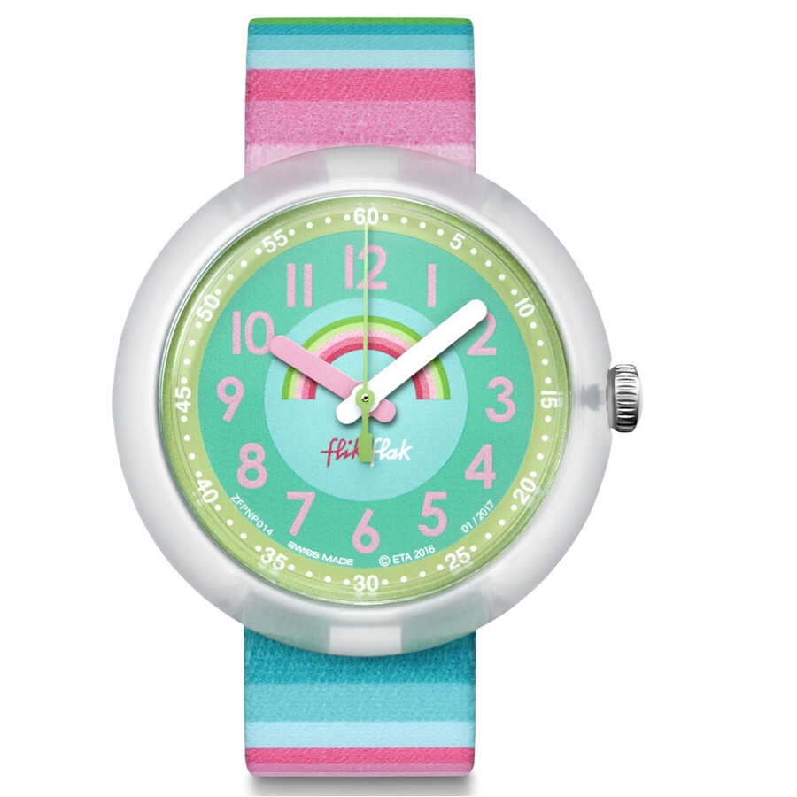 Flik Flak Kids Birthday Party Stripy Dreams Quartz Green Dial Watch ...