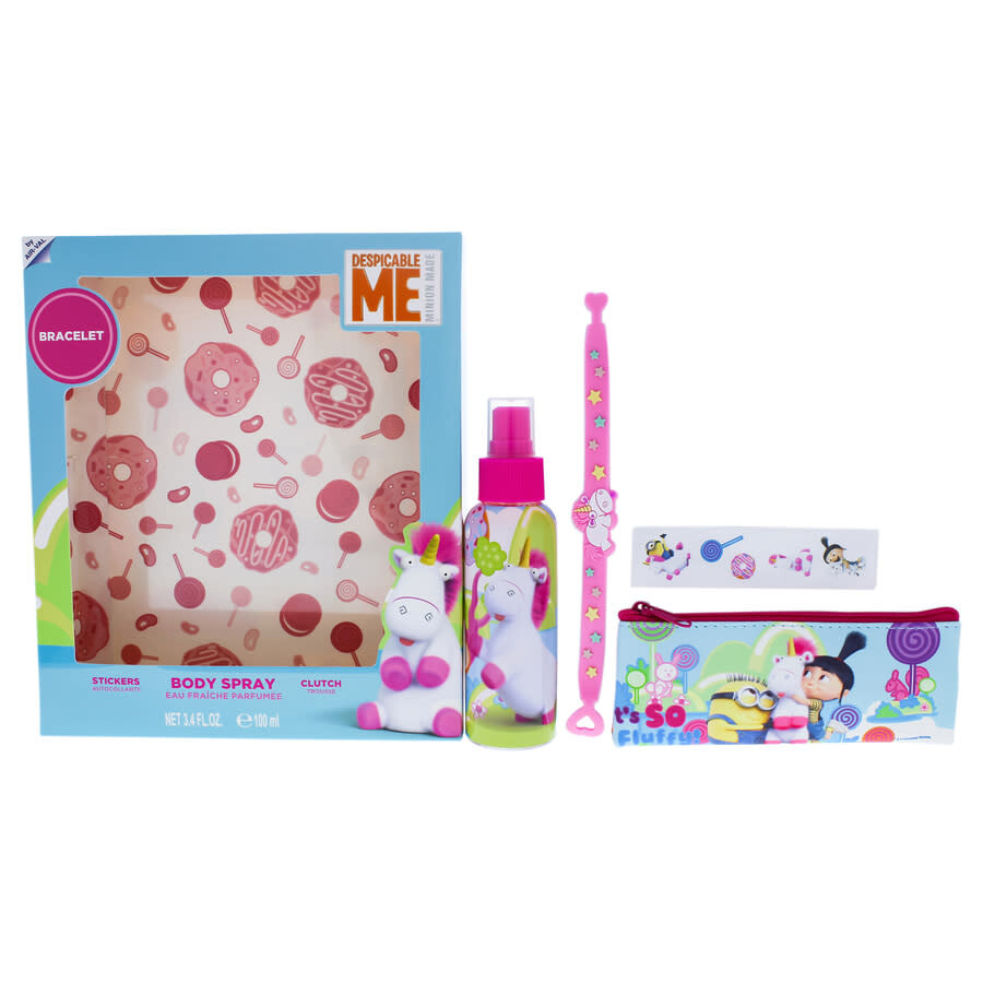 Mpf Fluffy by MPF for Kids - 4 Pc Gift Set 3.4oz Body Spray, Clutch, Stickers, Bracelet ...