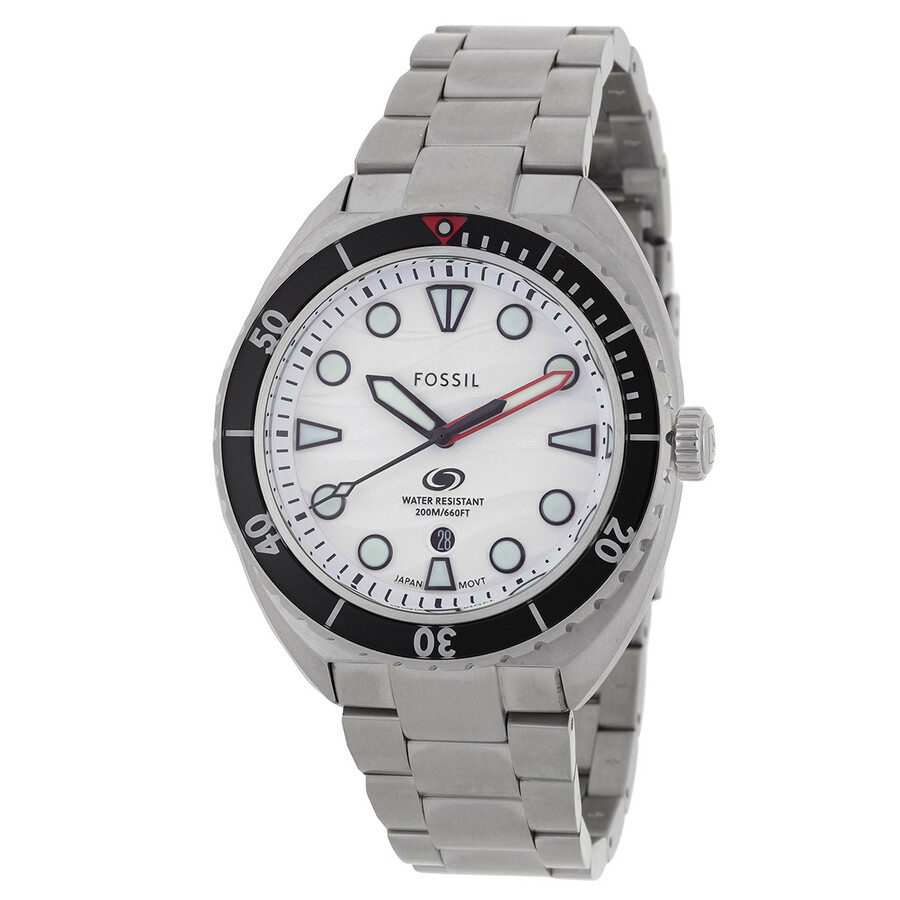 Fossil Breaker Quartz White Dial Men's Watch FS6063 796483653948 ...