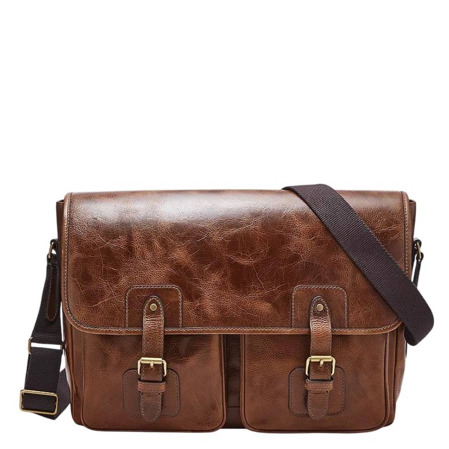 Fossil Cognac Leather Greenville Messenger Bag MBG9560222 - Handbags ...