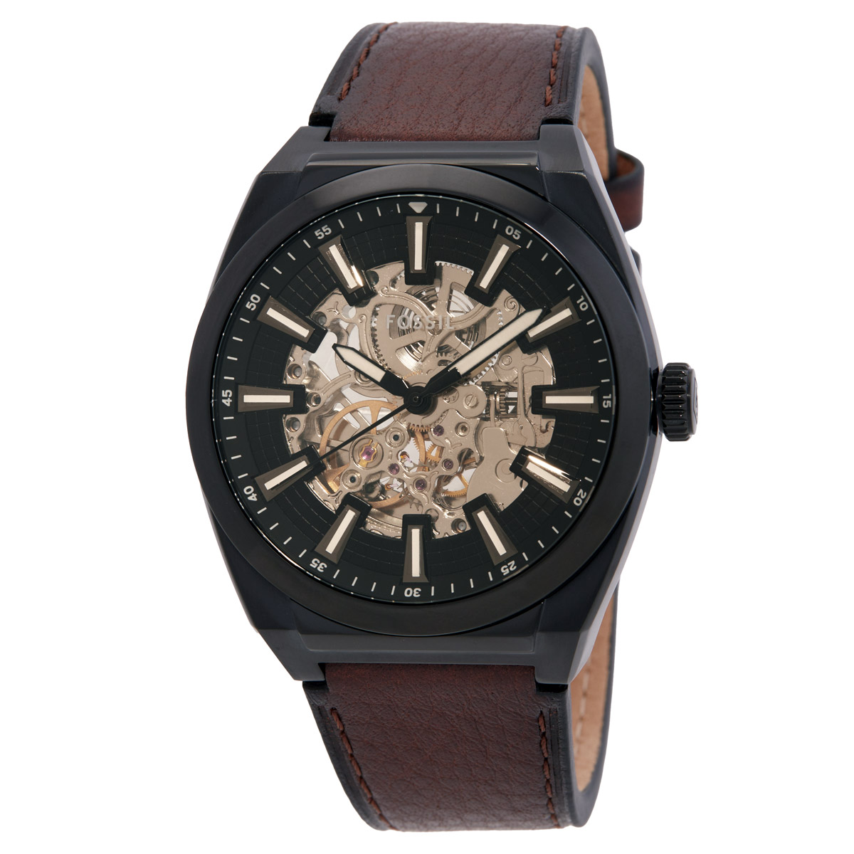 Fossil Everett Automatic Black Dial Men's Watch ME3207 4064092095470 ...
