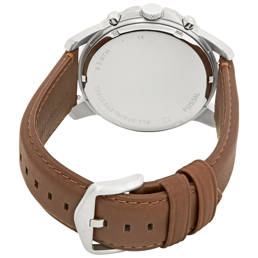 Fossil Grant Chronograph Black Dial Brown Leather Men's Watch FS4813 ...