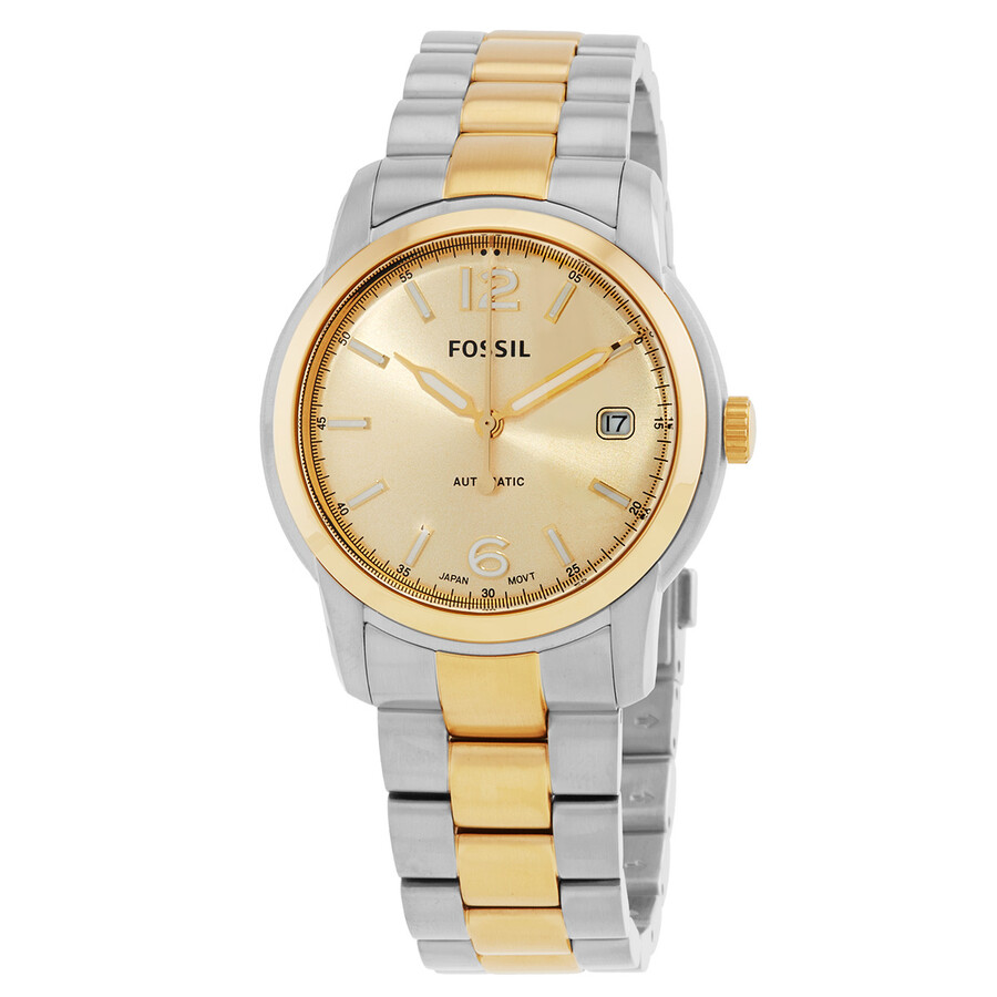 Fossil Heritage Automatic Beige Gold Dial Two-Tone Unisex Watch ME3228 Fossil Watches - Fado.vn