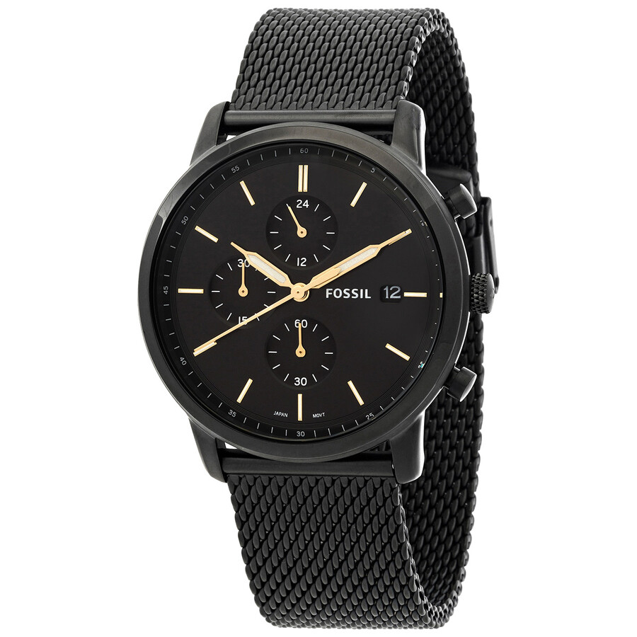 Fossil Minimalist Chronograph Quartz Black Dial Men's Watch FS5943 ...