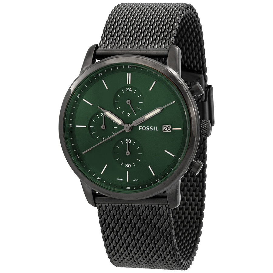 Fossil Minimalist Chronograph Quartz Green Dial Men's Watch FS5908 ...