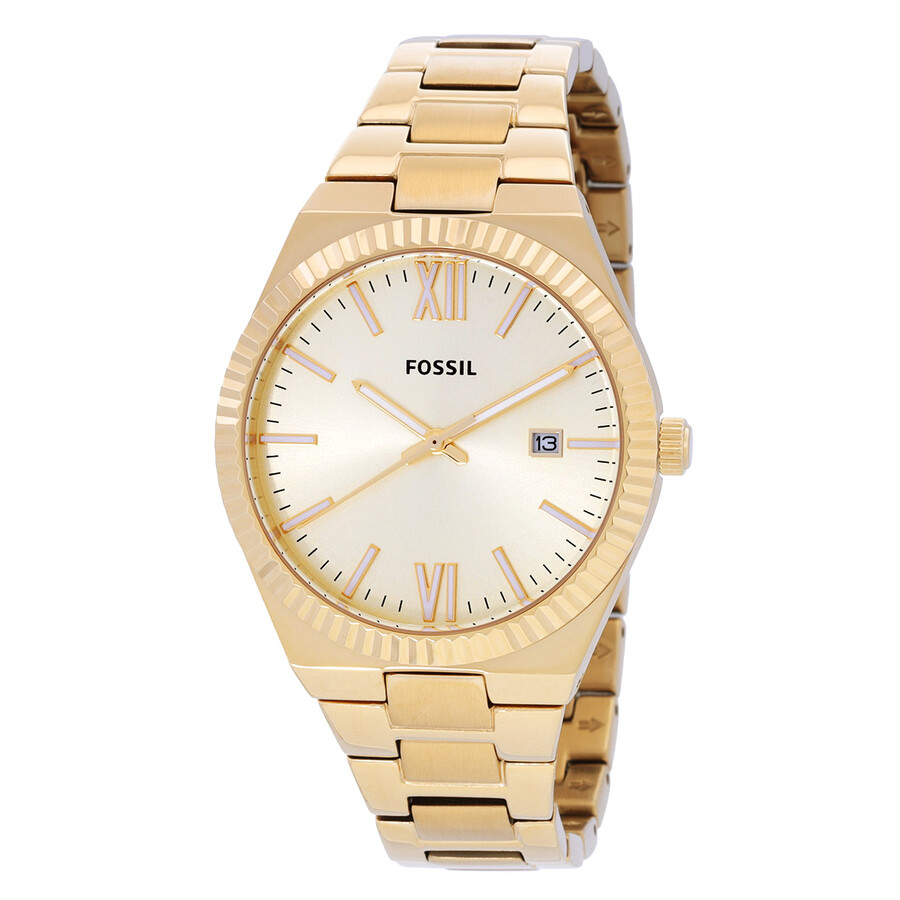Fossil Scarlette Quartz Gold Dial Ladies Watch ES5299 796483622180 ...
