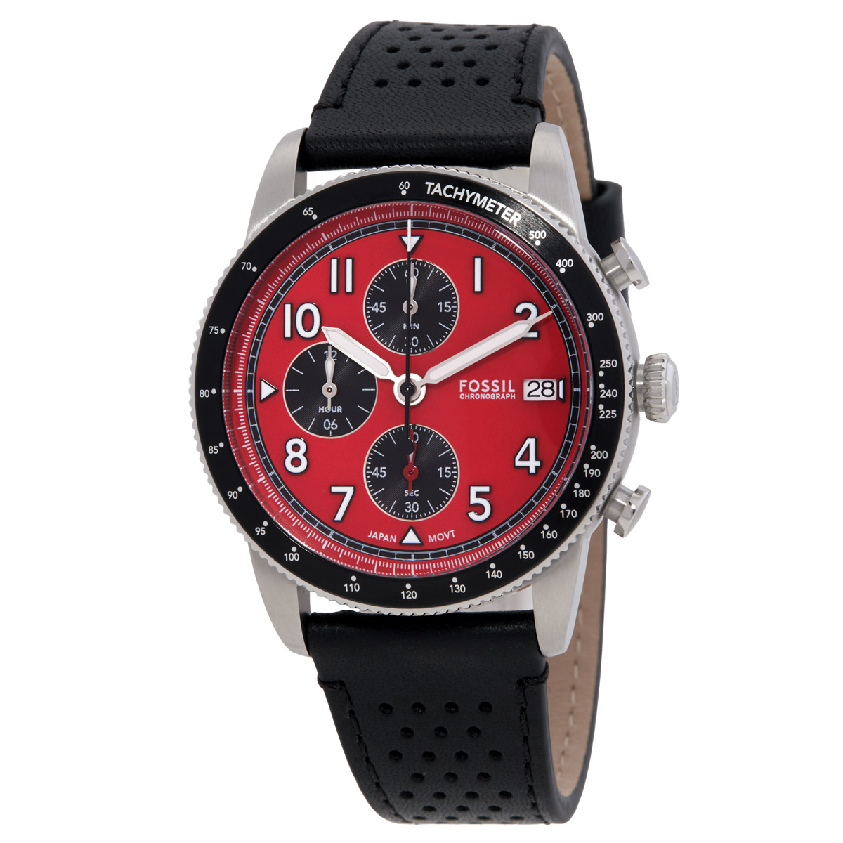 Fossil Sport Tourer Chronograph Quartz Red Dial Men's Watch FS6086 ...