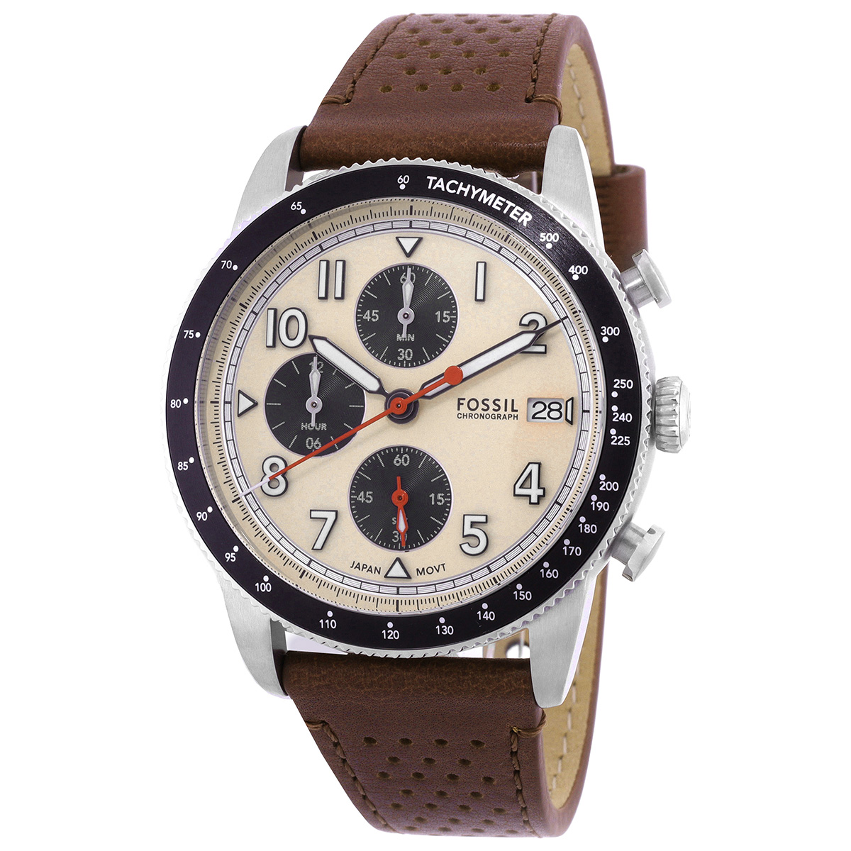 Fossil Sport Tourer Chronograph Quartz White Dial Men's Watch FS6042 ...