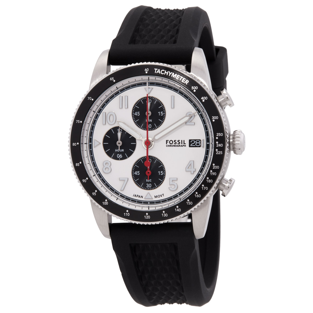 Fossil Sport Tourer Chronograph Quartz White Dial Men's Watch FS6087 ...