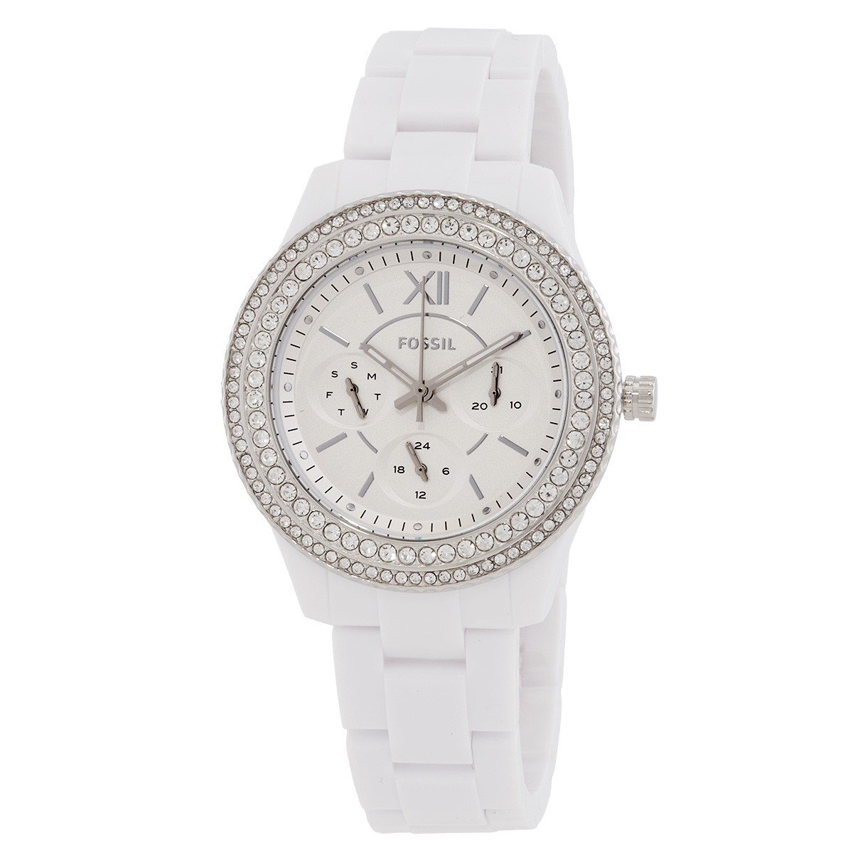 Fossil Stella Quartz Crystal White Dial Ladies Watch ES5151 ...