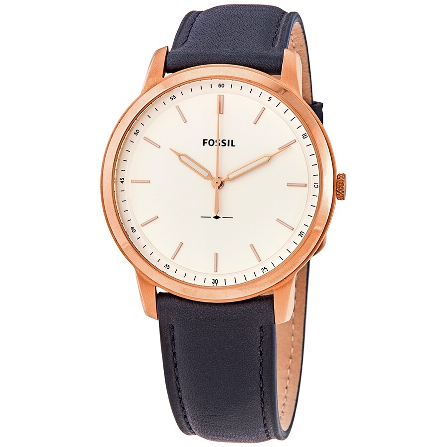 Fossil The Minimalist White Dial Men's Leather Watch FS5371 ...